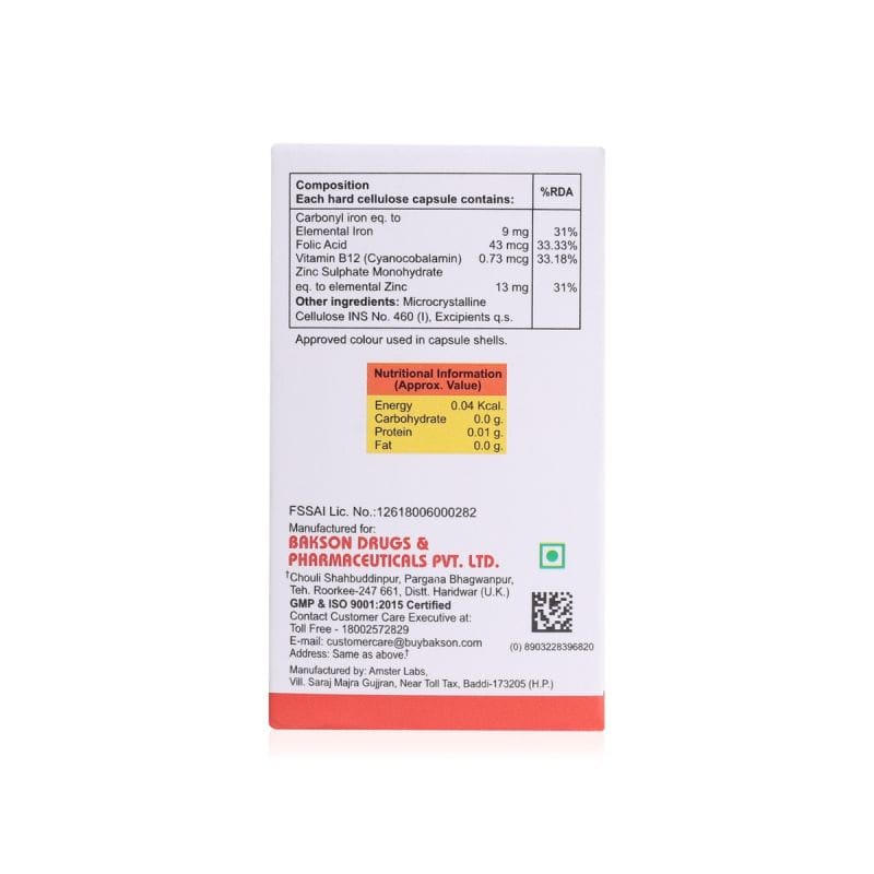 BAKSON FERRUM CAPSULES-30 CAPSULES – Dr Homoeo Pharmacy