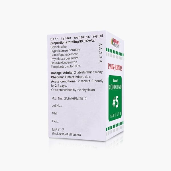 BAKSON COMPOUND #5 TABLETS-100TABS – Dr Homoeo Pharmacy